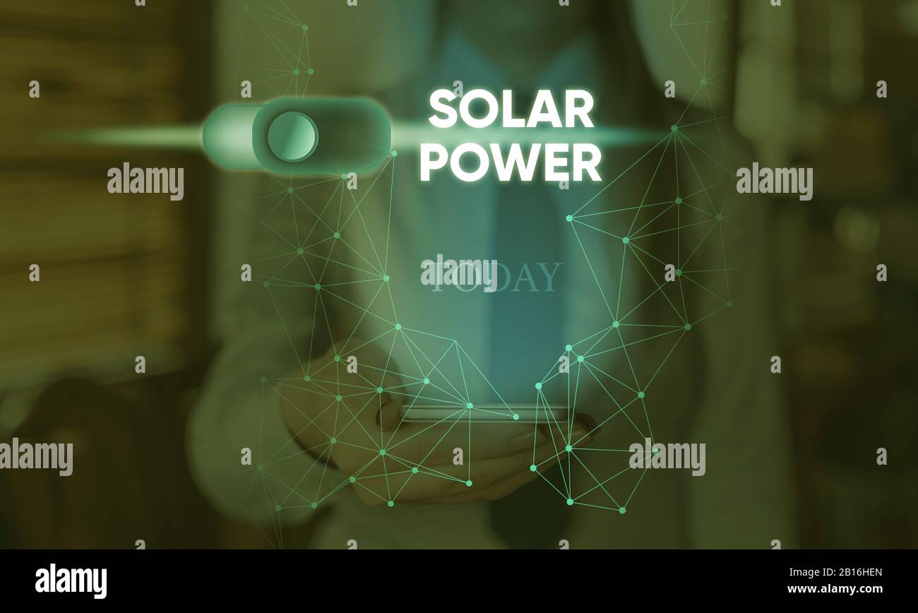 Handwriting text Solar Power. Conceptual photo the electricity produced ...
