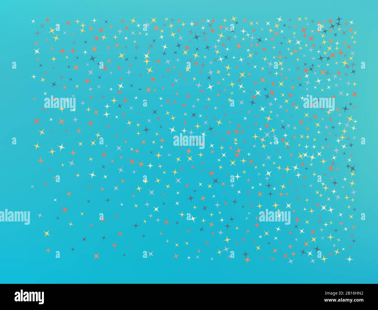 Cyan color background. Stars confetti. Minimal colorific idea. Stars ...