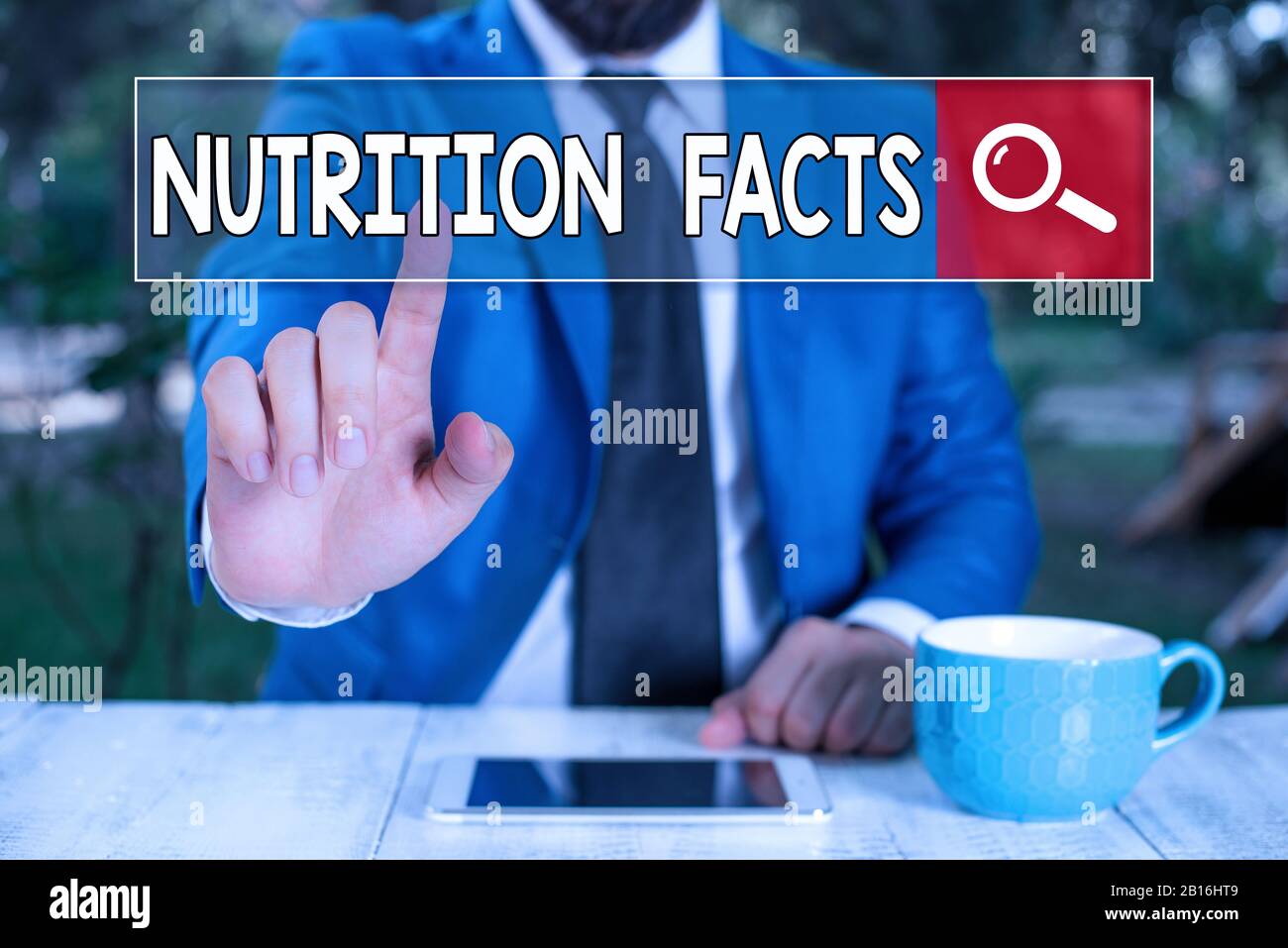 Writing note showing Nutrition Facts. Business concept for detailed ...