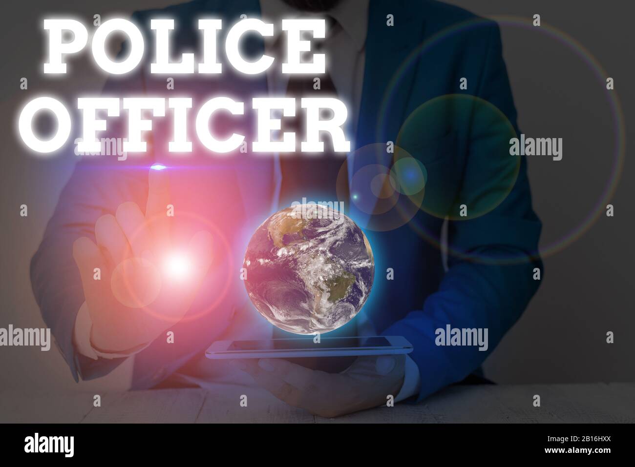 Writing note showing Police Officer. Business concept for a ...