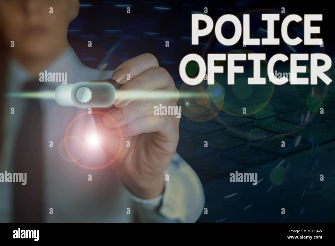 Handwriting text writing Police Officer. Conceptual photo a ...