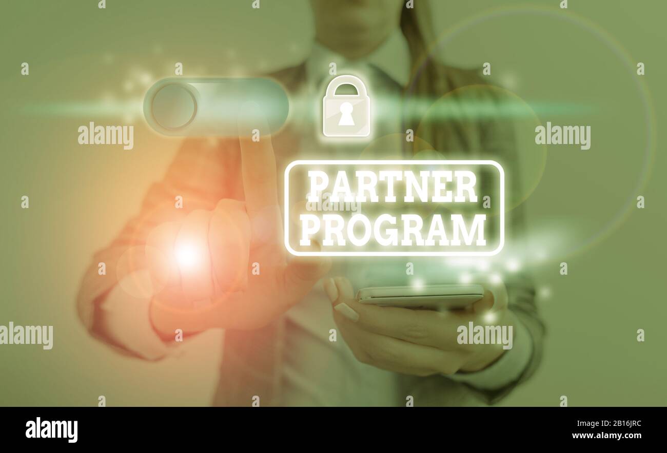Conceptual hand writing showing Partner Program. Concept meaning ...
