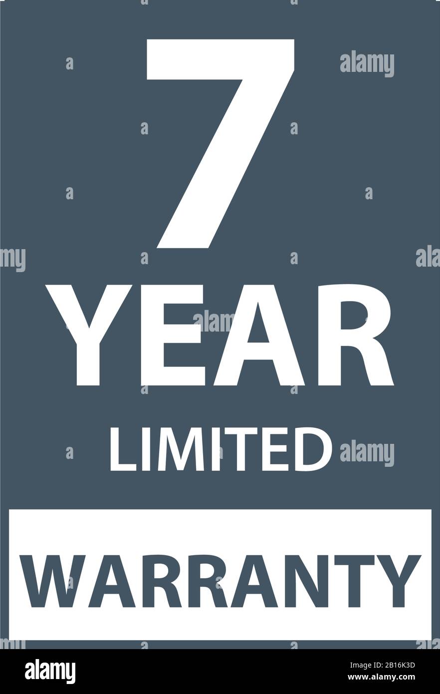 7 years limited warranty icon or label, certificate for customers ...