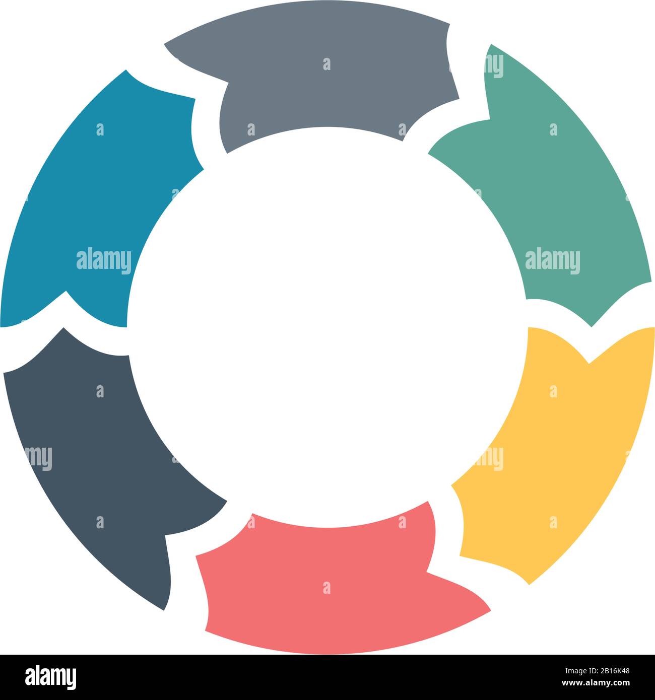 Vector circle arrows for infographic with 6 options. Template for ...