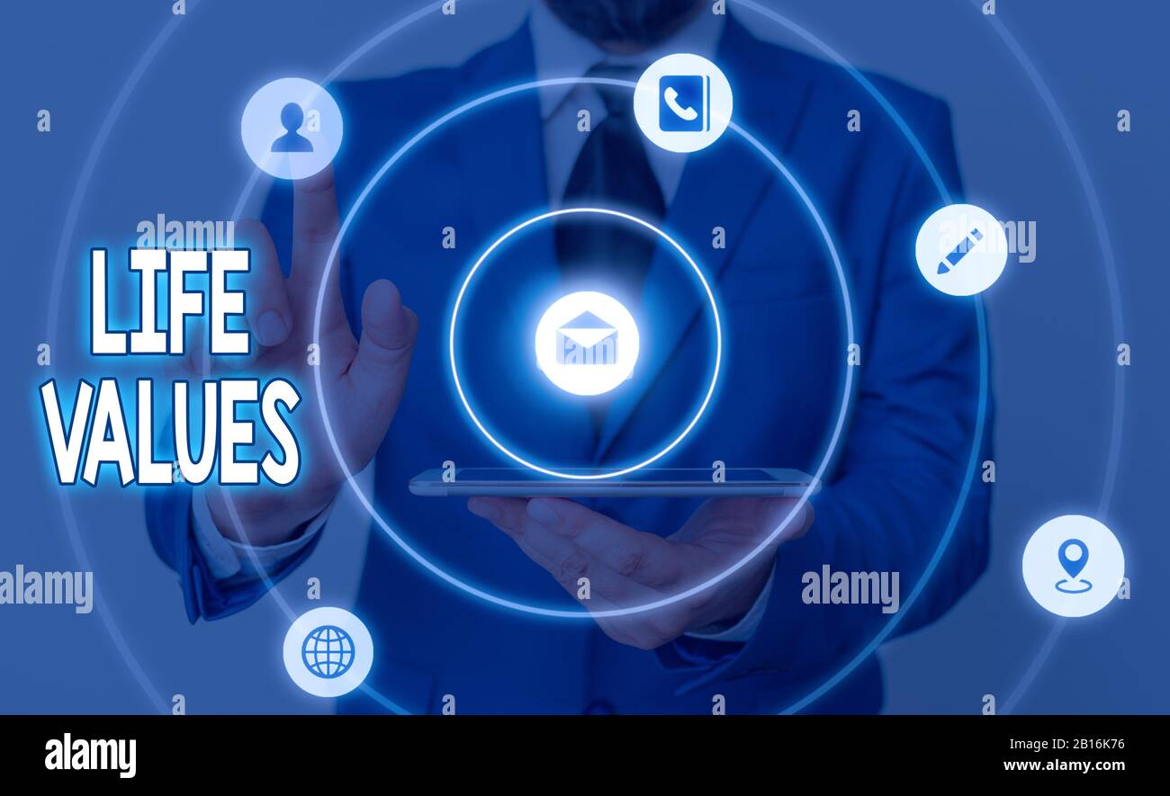 Handwriting text Life Values. Conceptual photo things that you believe ...