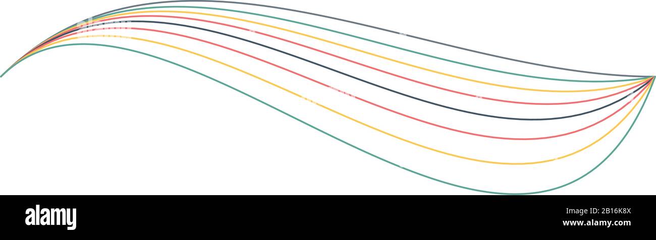 Vector Curved Lines logo Design Element. Color Painted Stroke. Can be ...