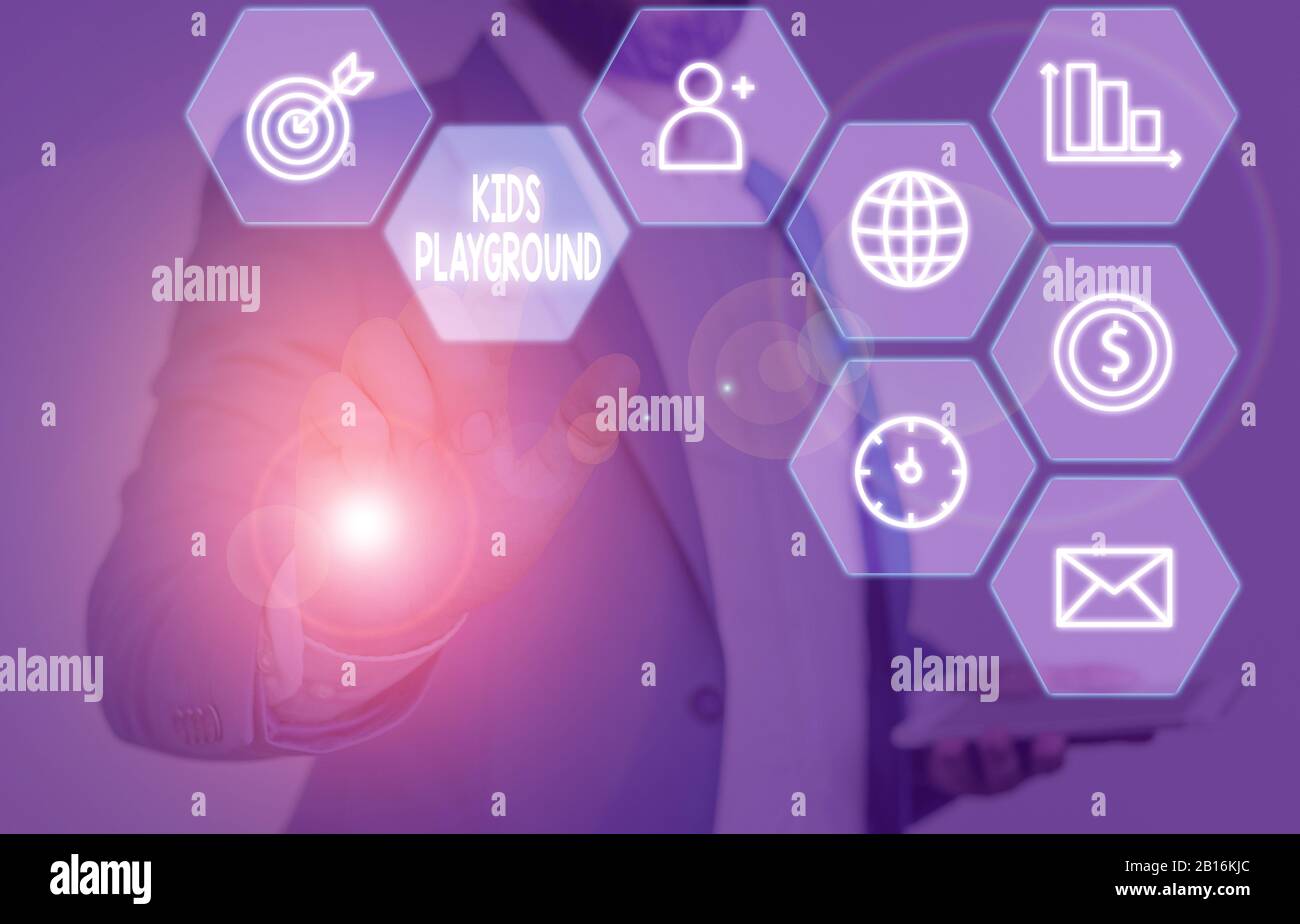 Word writing text Kids Playground. Business photo showcasing piece of ...