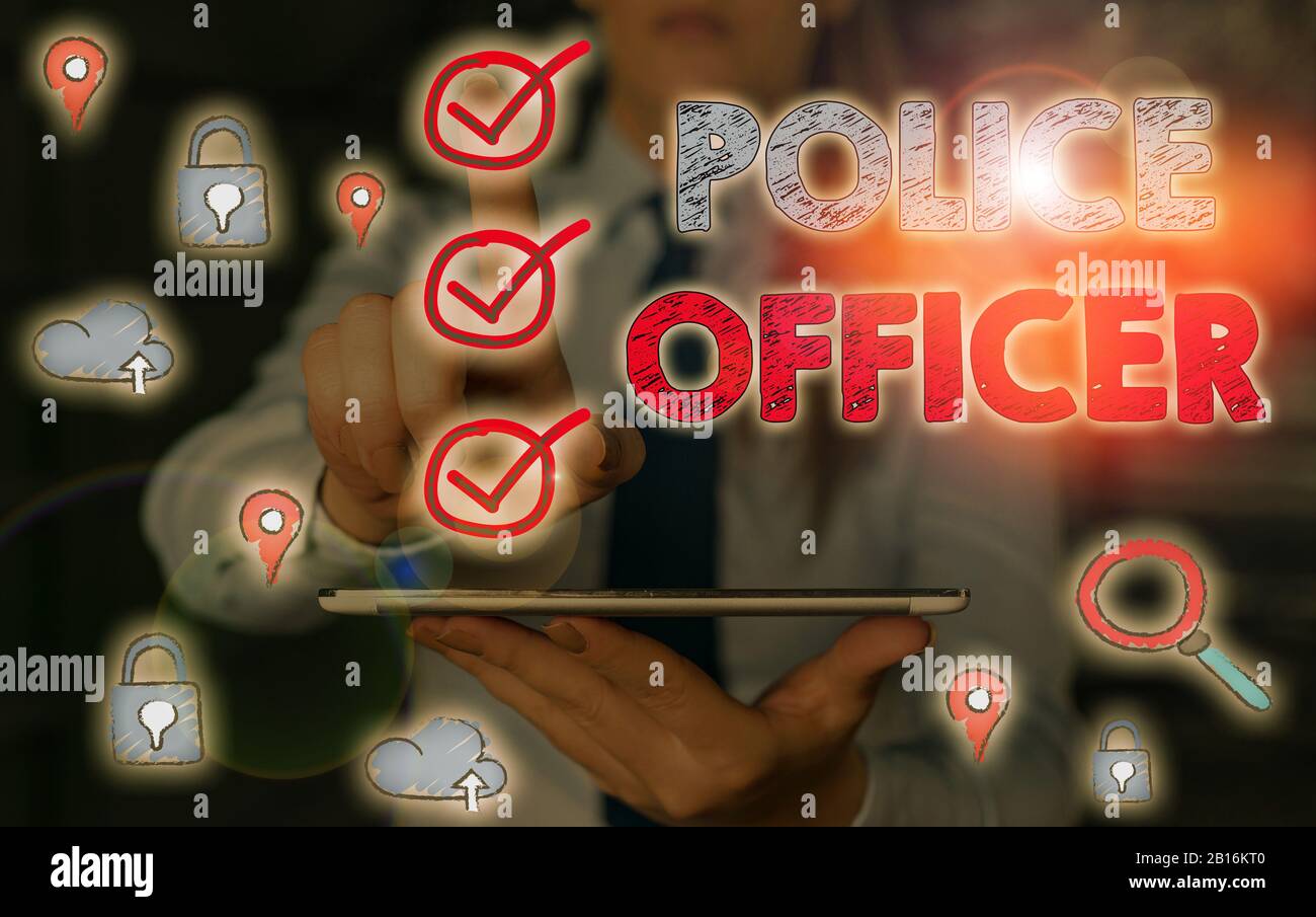 Conceptual hand writing showing Police Officer. Concept meaning a ...