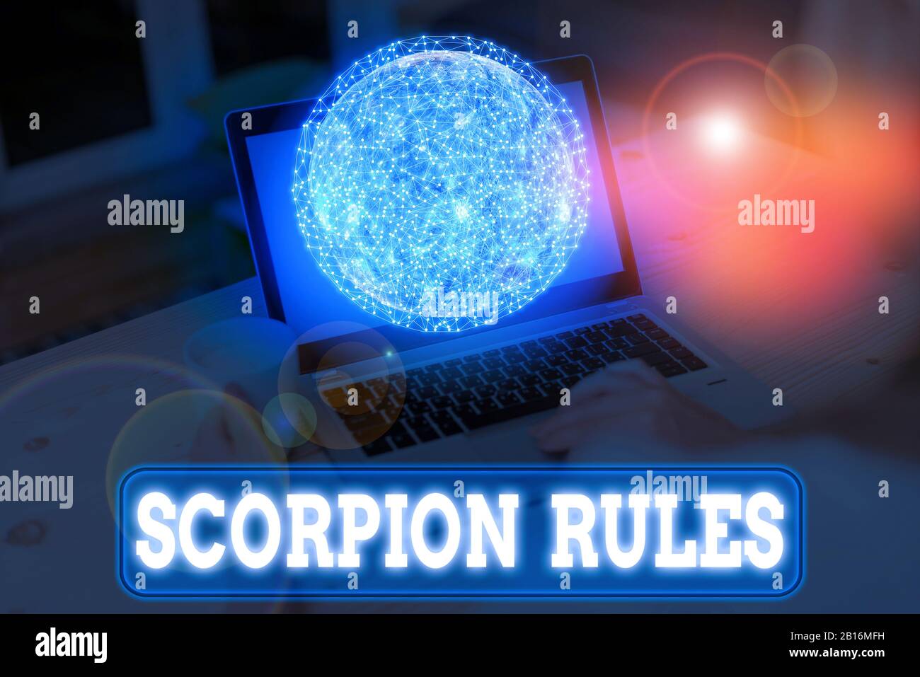 Writing note showing Scorpion Rules. Business concept for Dystopian ...