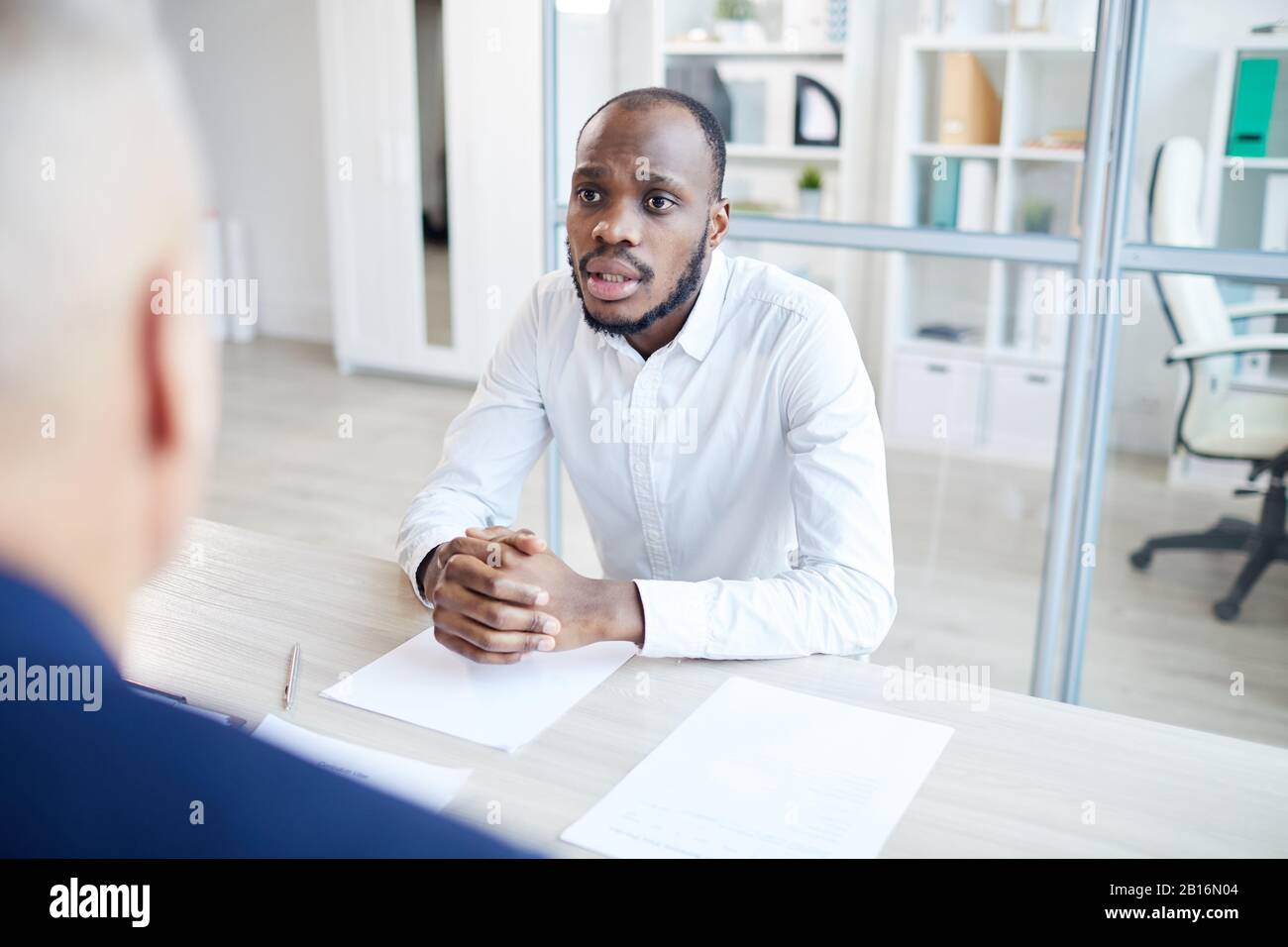 Two Men During Job Interview High Resolution Stock Photography and ...