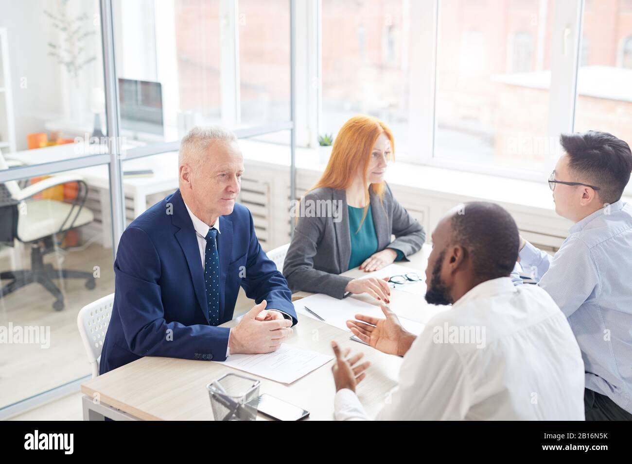 Two person interviewing ethnic hi-res stock photography and images - Alamy
