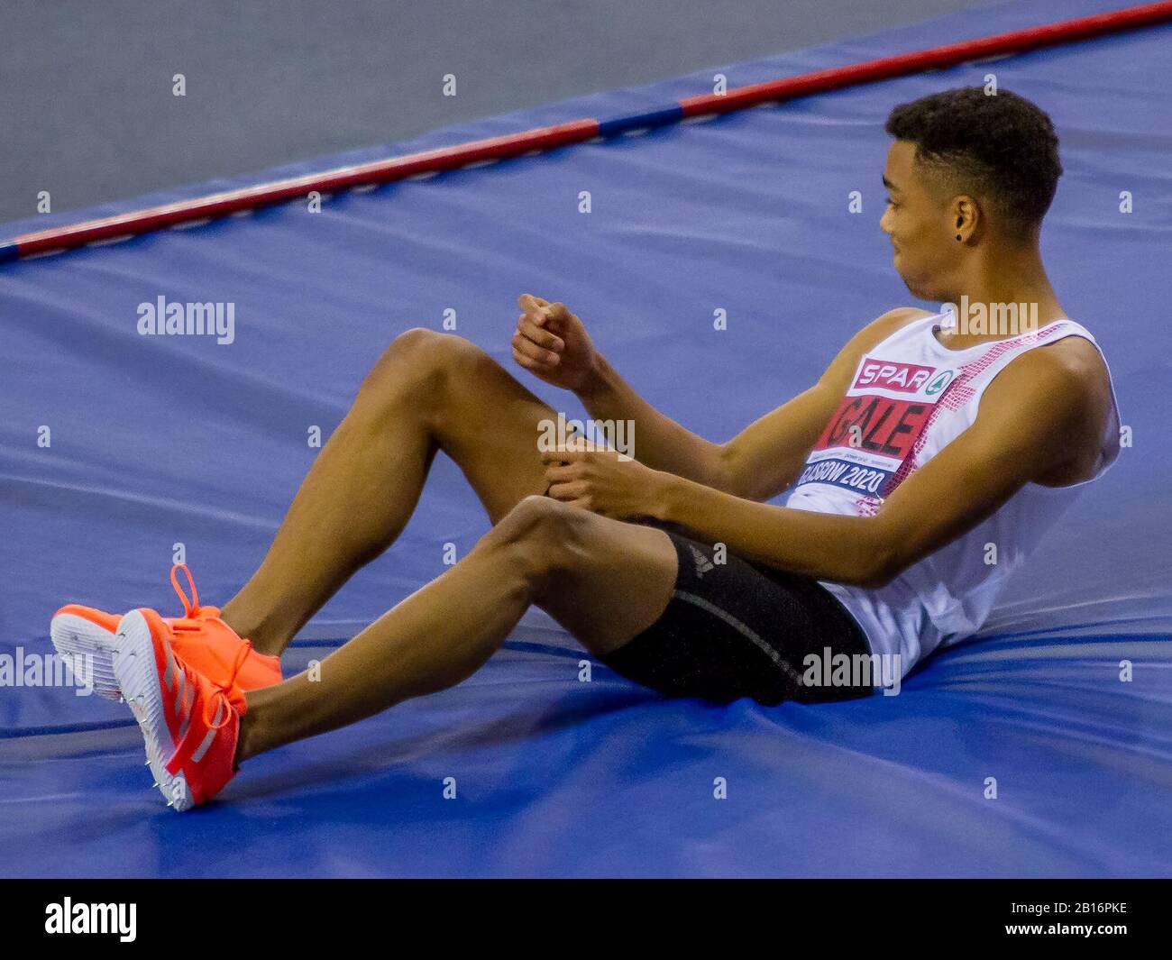 Glasgow, Scotland, UK. 23rd Feb, 2020. Tom Gale (Team Bath) after ...