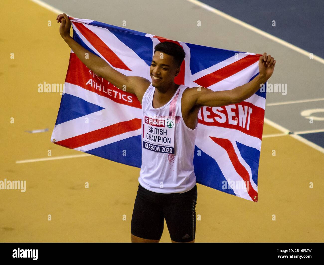 Glasgow, Scotland, UK. 23rd Feb, 2020. Tom Gale (Team Bath) celebrates ...
