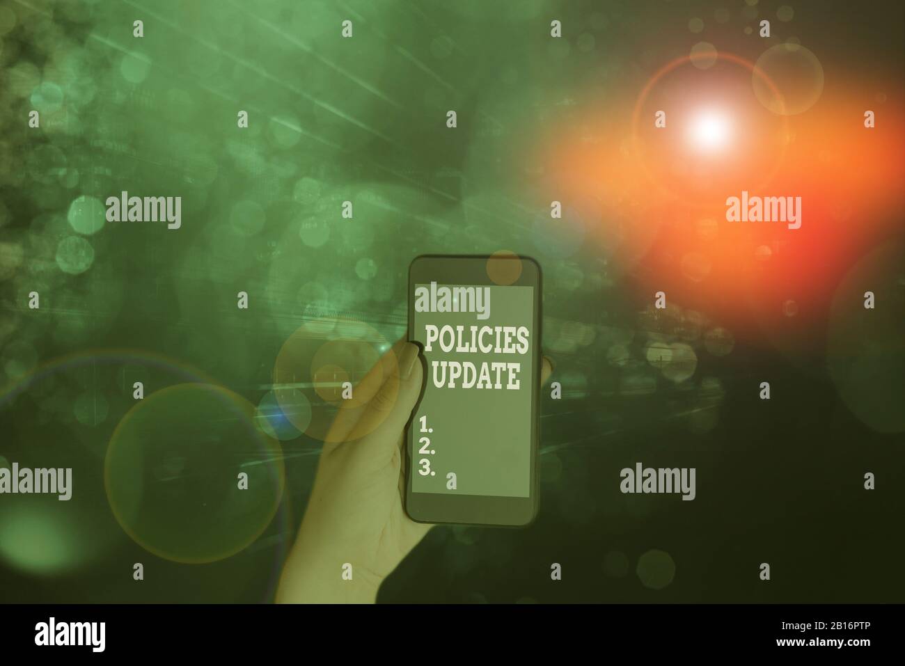 Word writing text Policies Update. Business photo showcasing act of adding new information or ...