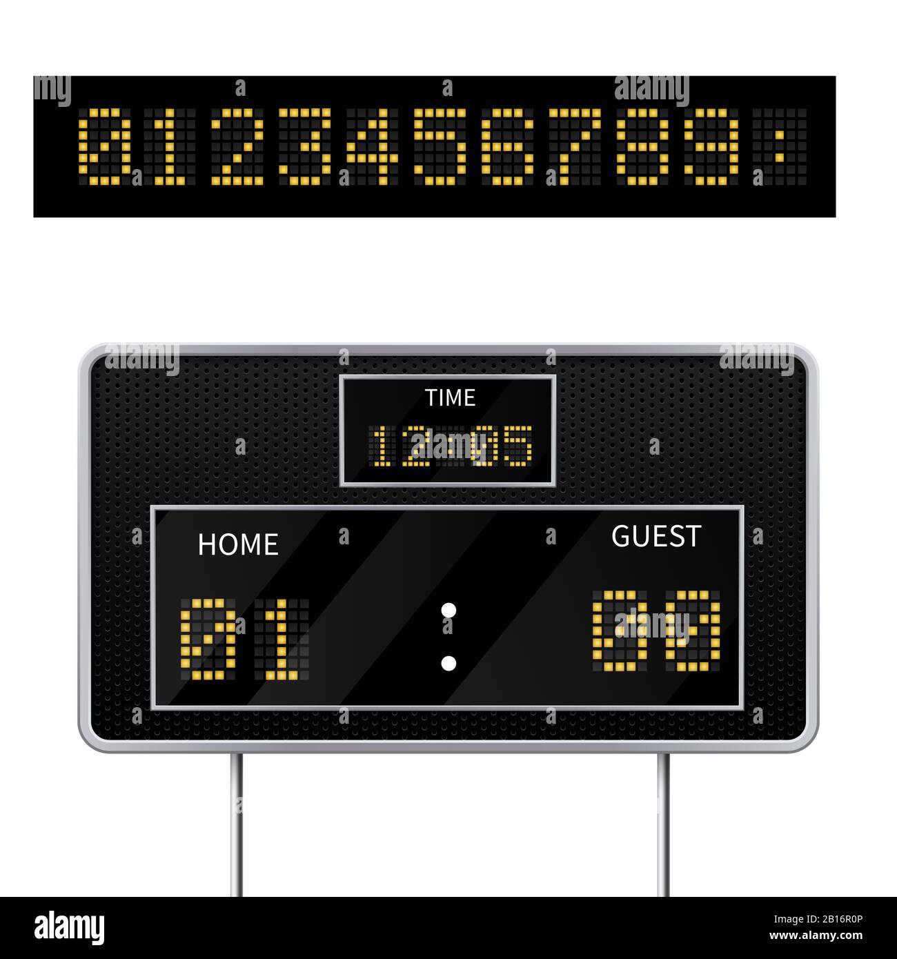 Realistic vector 3D digital modern sports scoreboard. Digital led ...