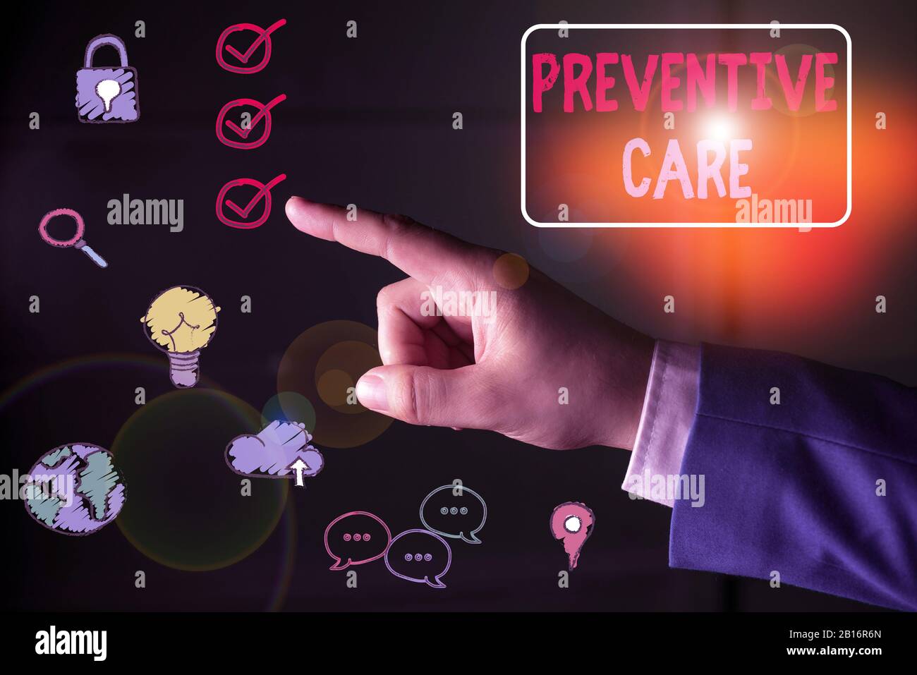 Conceptual hand writing showing Preventive Care. Concept meaning care ...