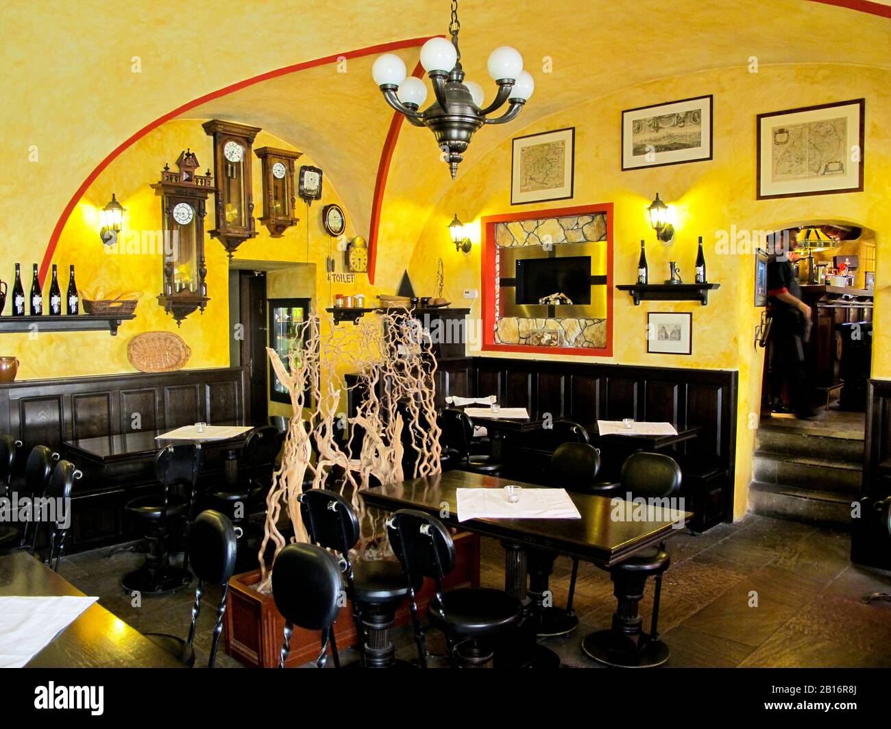 Traditional cafe of Prague. Czech Republic Stock Photo - Alamy