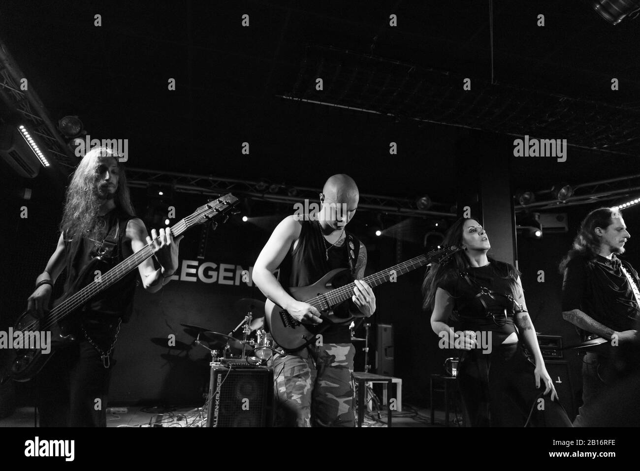Milan, Italy - June 6, 2018: Italian metal rock band MECHANICAL GOD ...