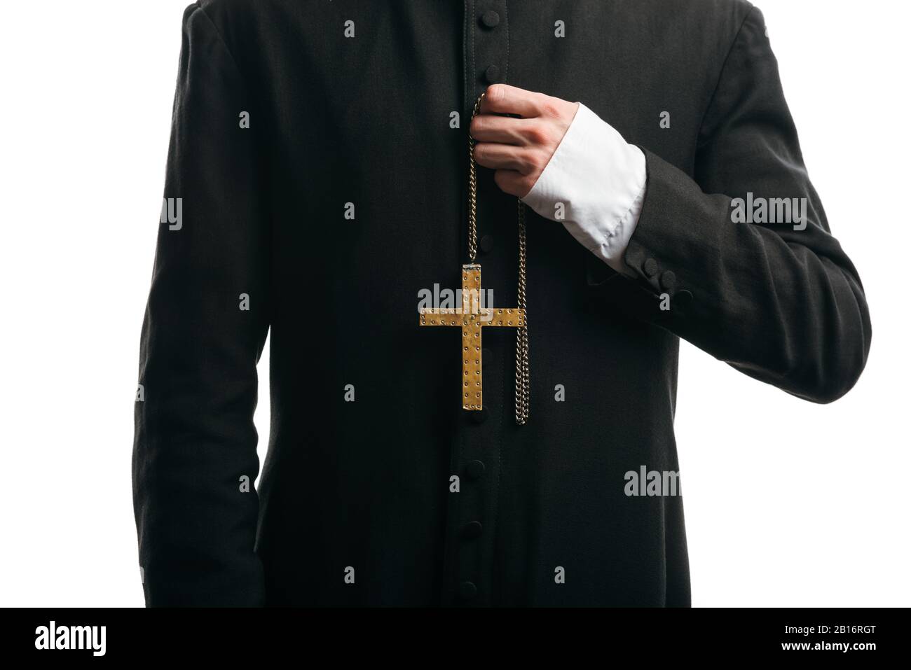 Catholic priest holding cross hi-res stock photography and images - Alamy