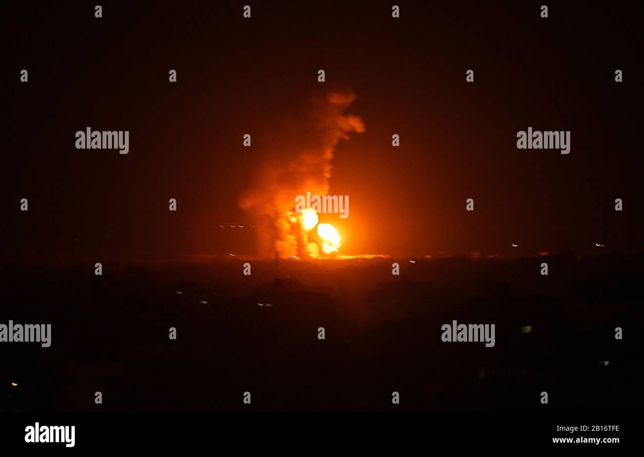 Gaza City, The Gaza Strip, Palestine. 23rd Feb, 2020. An explosion ...