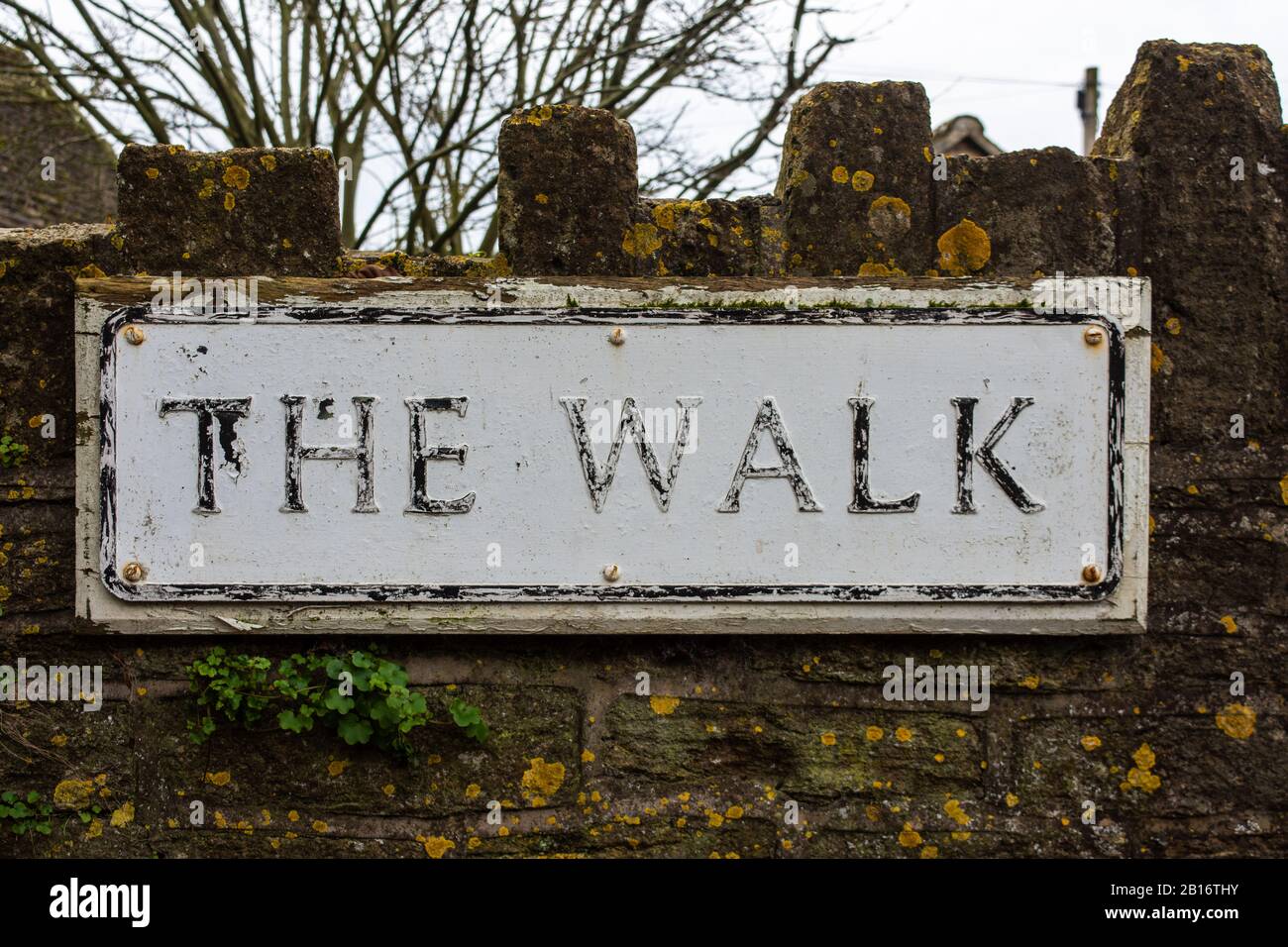 A street name roadsign with the words "The Walk" from the Wiltshire ...