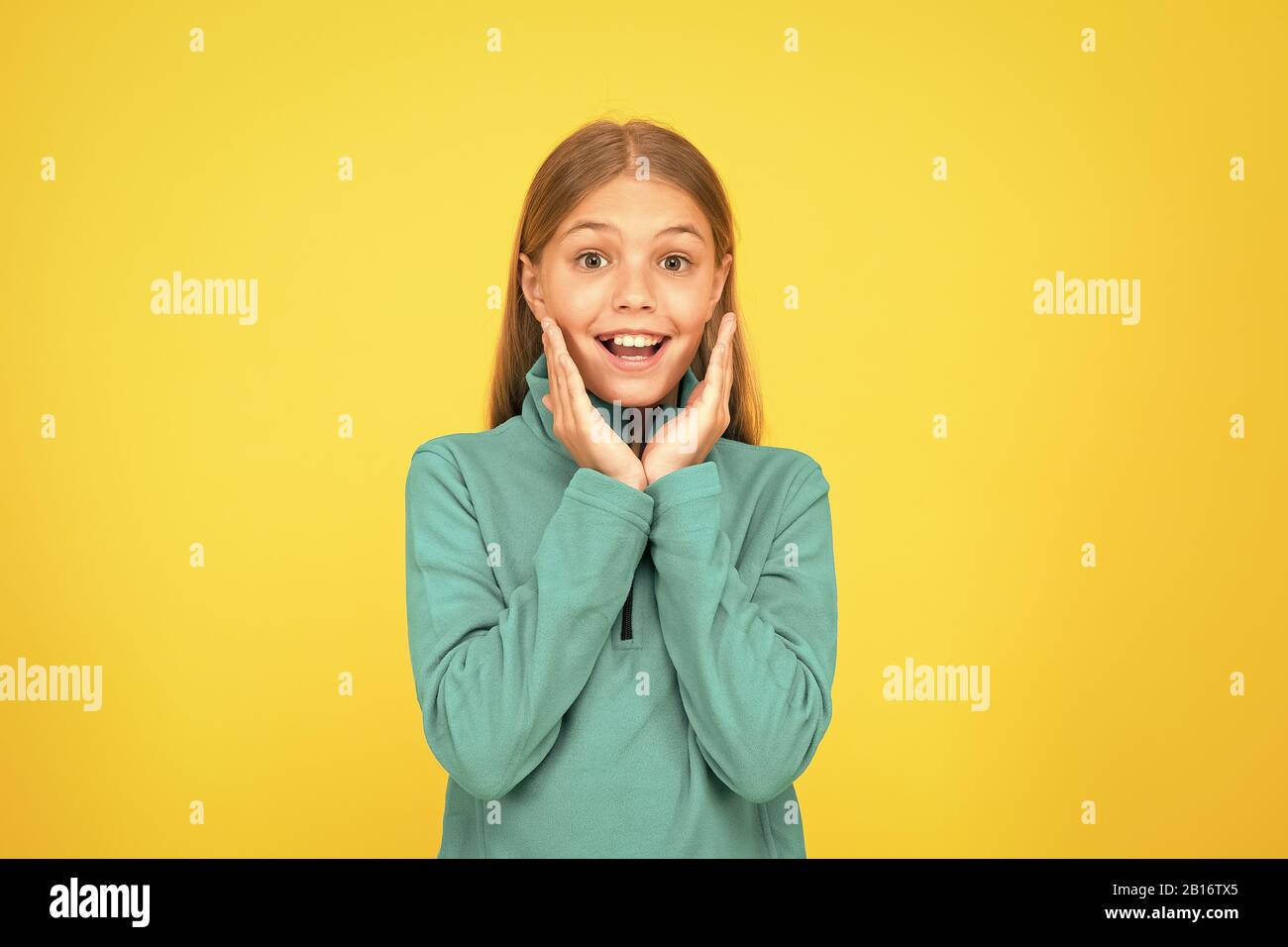 Beauty face. Happy girl with cute face look. Small child with cute ...