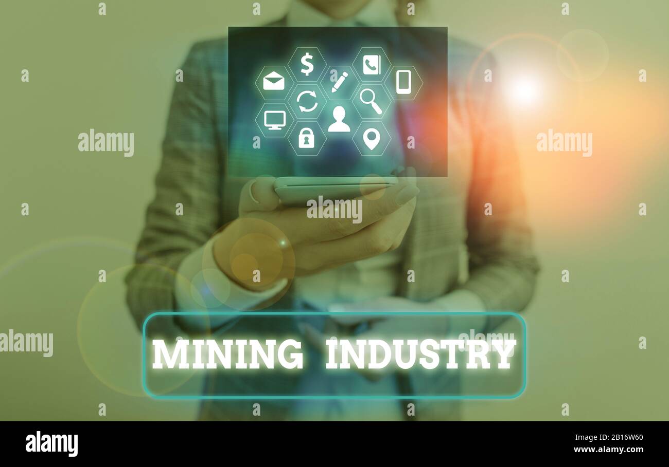 Conceptual hand writing showing Mining Industry. Concept meaning ...