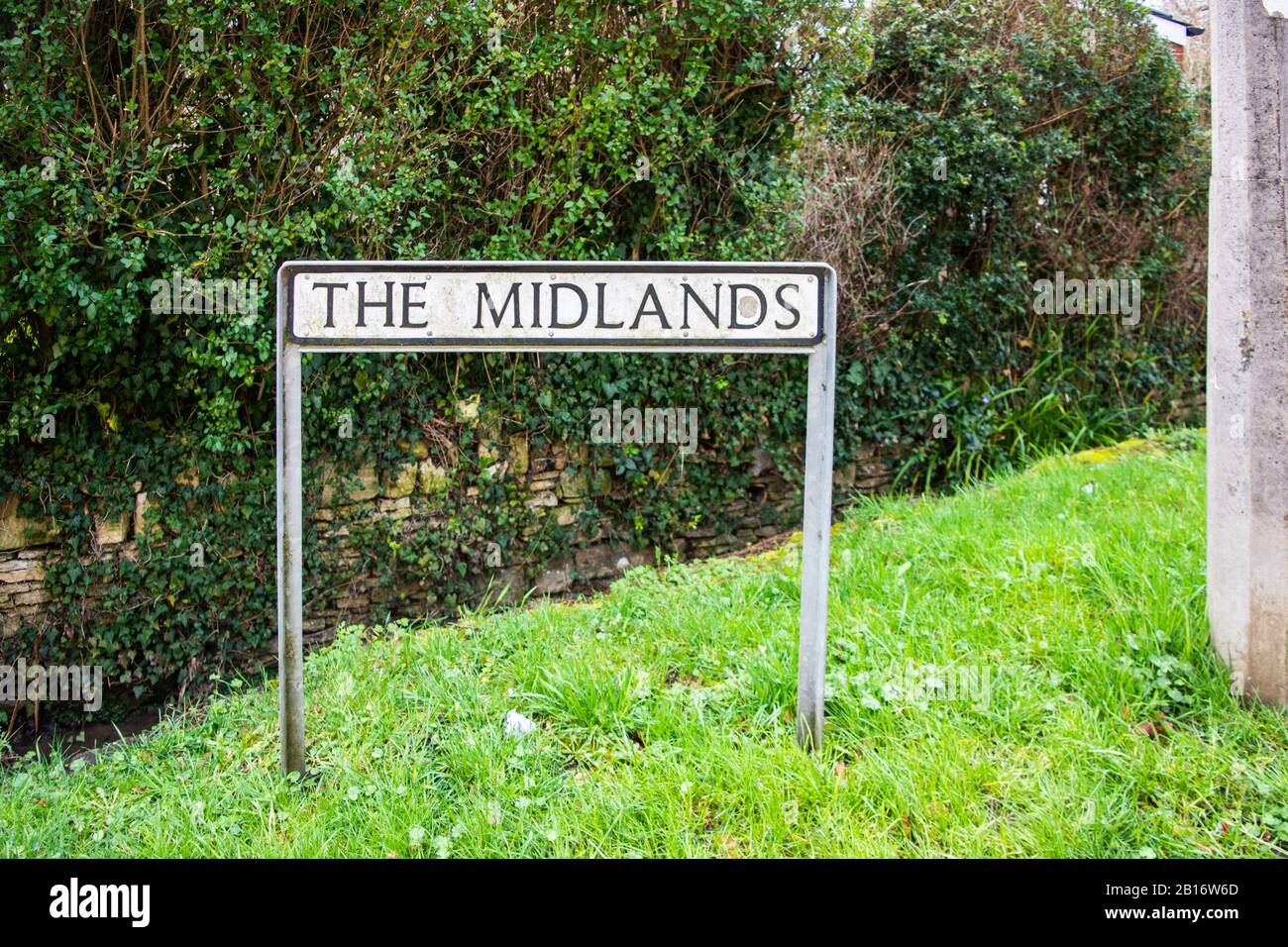 A street name roadsign with the words "The Midlands" from the Wiltshire ...