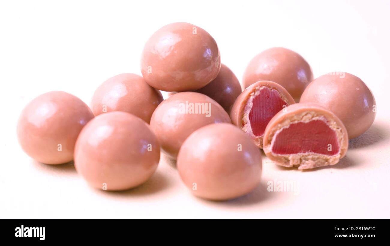 Ruby chocolate, made from botanical cocoa bean varieties that have the ...