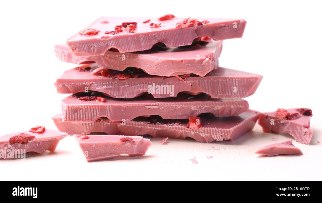 Ruby chocolate, made from botanical cocoa bean varieties that have the ...