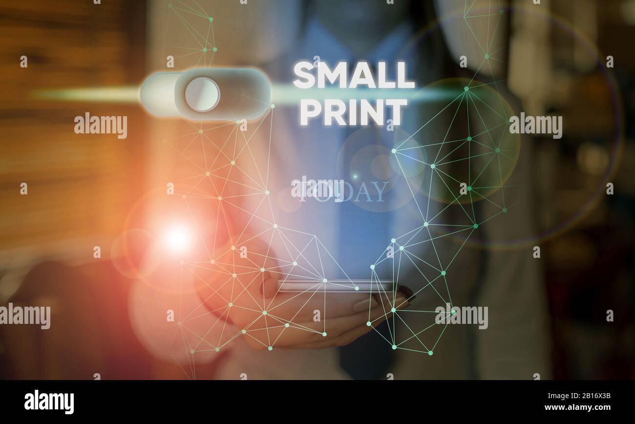 Handwriting text Small Print. Conceptual photo document that contains ...