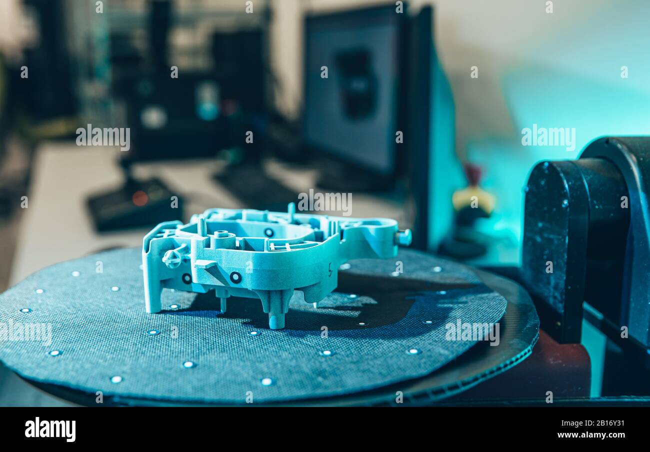 Scanning components for production, using 3d laser scanner Stock Photo ...