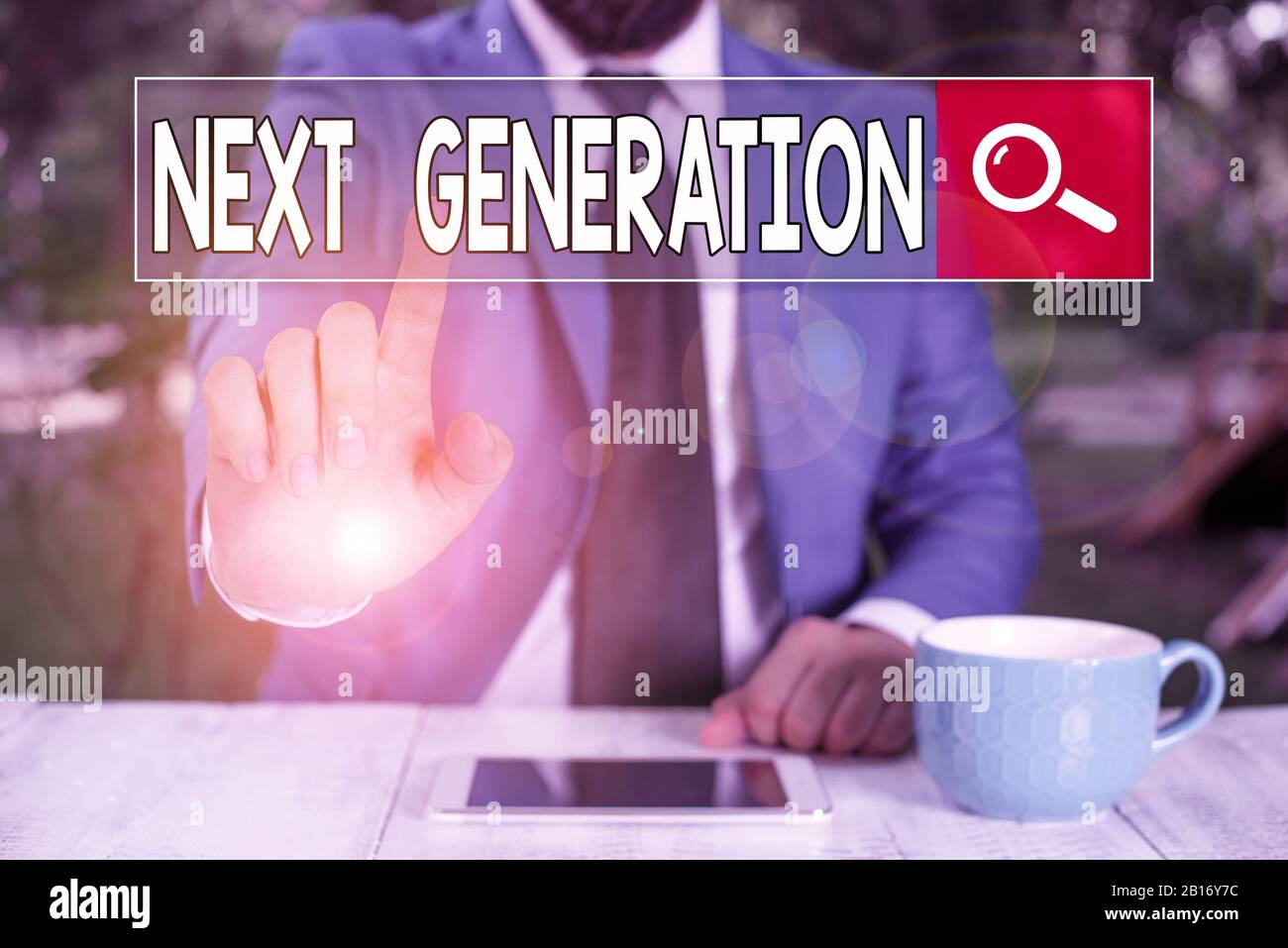 Writing note showing Next Generation. Business concept for product that ...