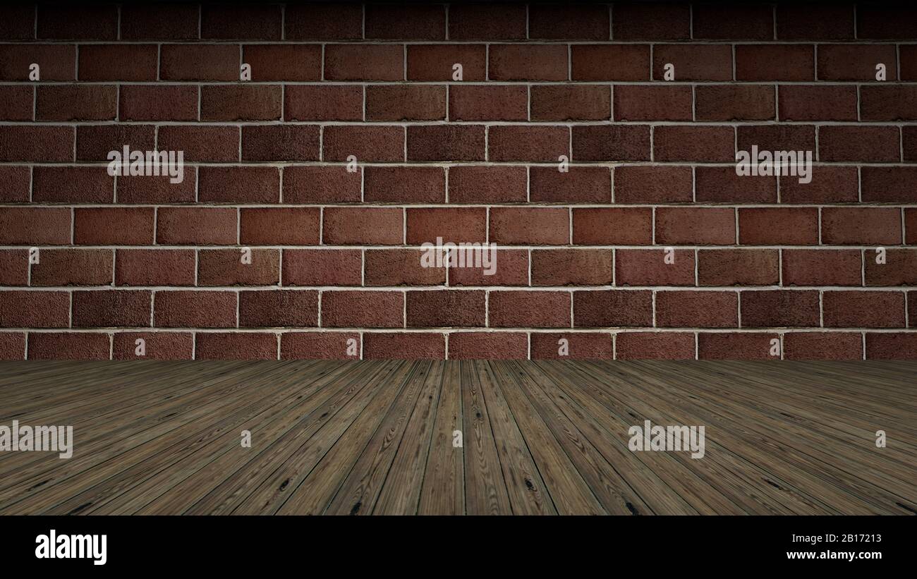 3d rendering of a brick wall frontal view studio Stock Photo - Alamy