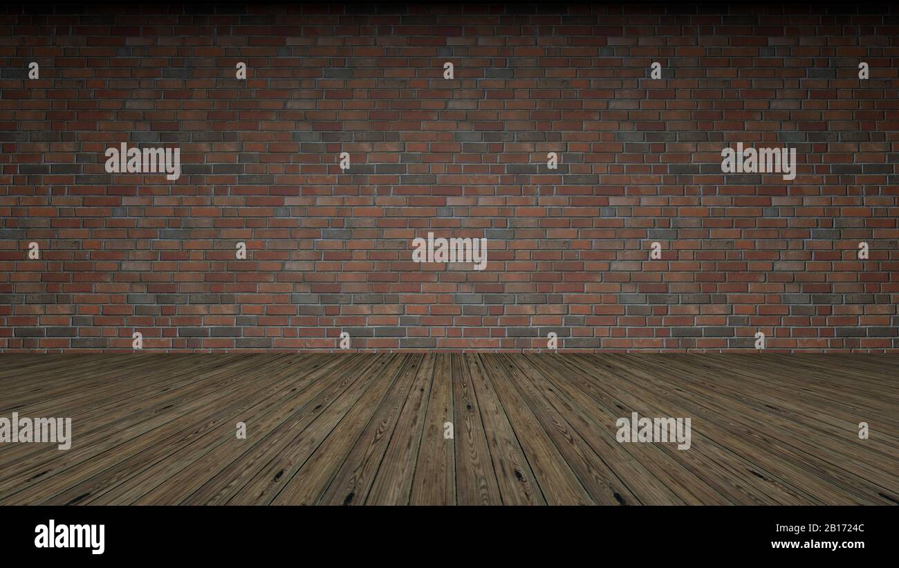 3d rendering of a brick wall frontal view studio Stock Photo - Alamy