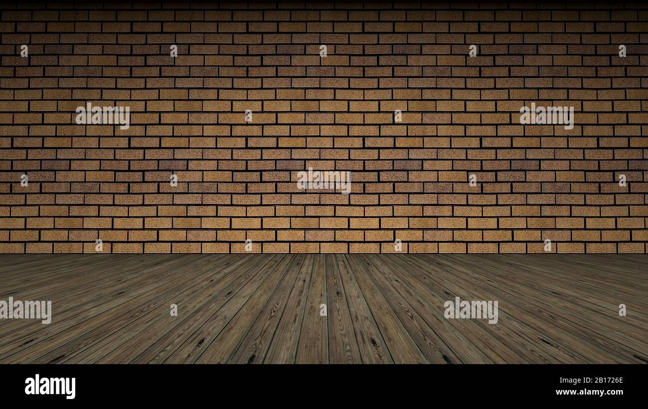 3d rendering of a brick wall frontal view studio Stock Photo - Alamy
