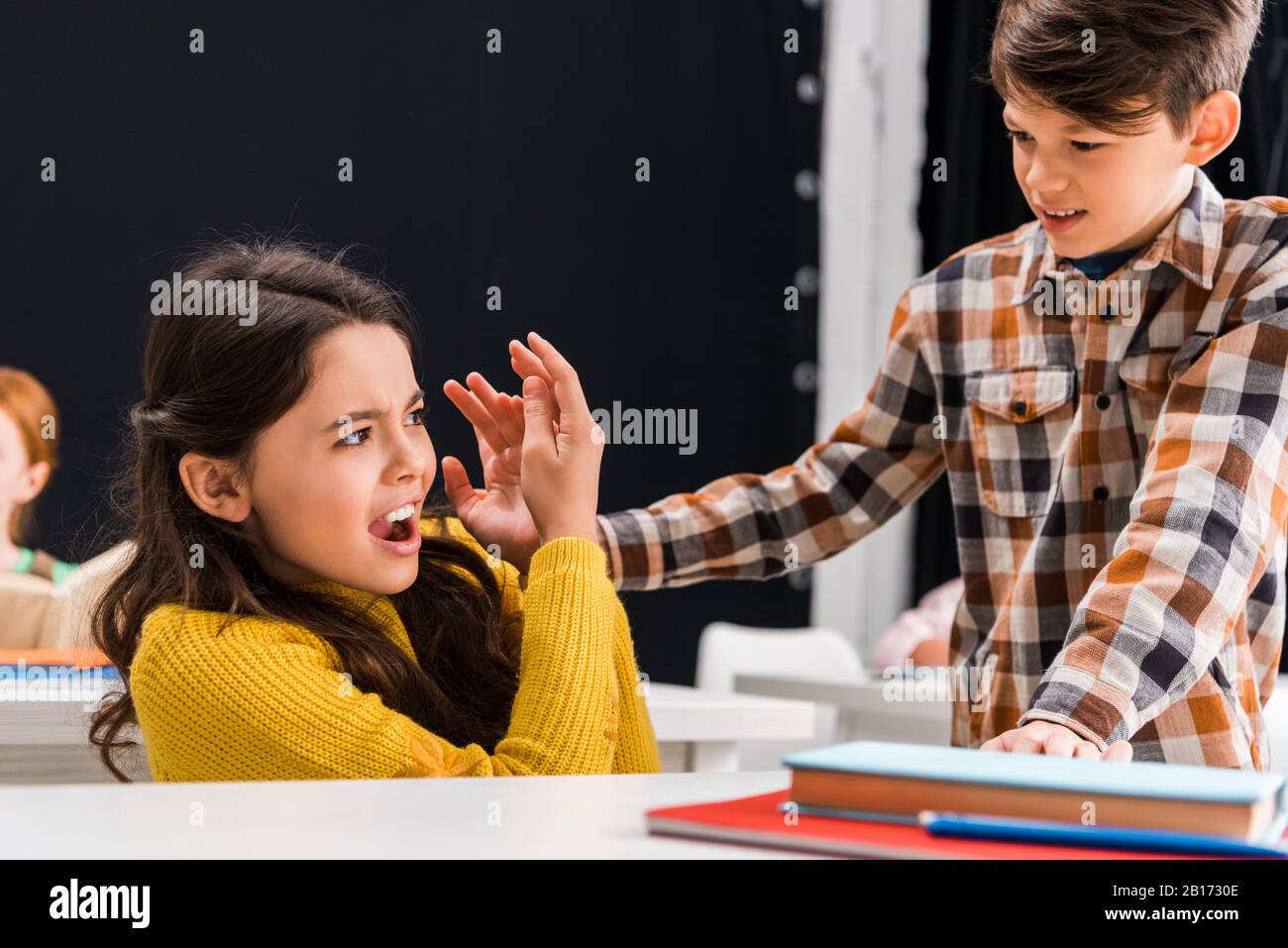 Boy angry classroom hi-res stock photography and images - Alamy