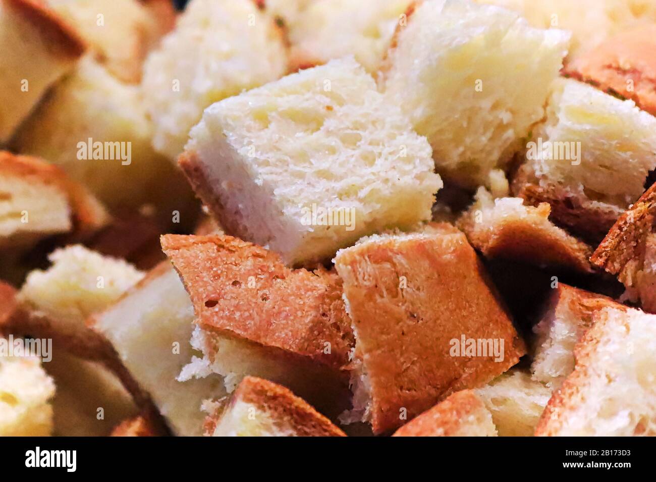 Cubes of bread hi-res stock photography and images - Alamy