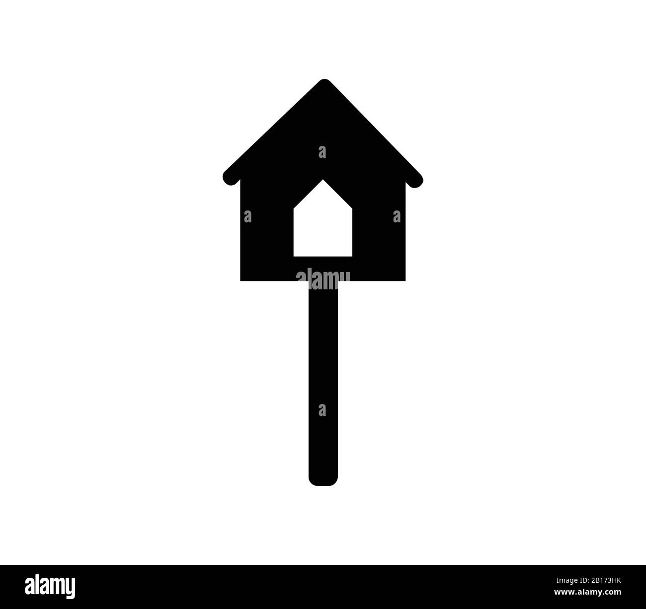 illustrated and colored bird house icon in vector on white background ...