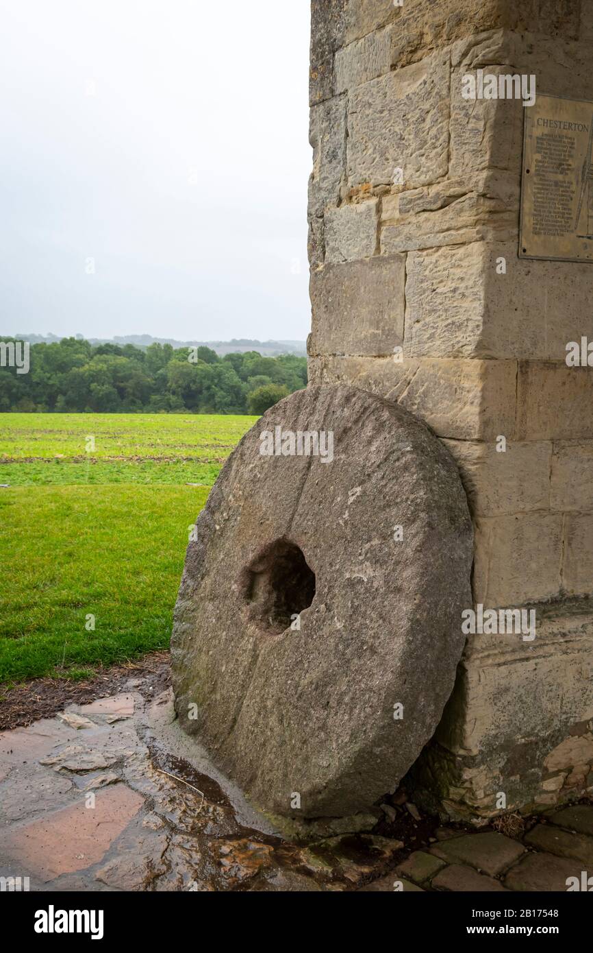 Millstone at Chesterton Windmill, Warwickshire Stock Photo - Alamy