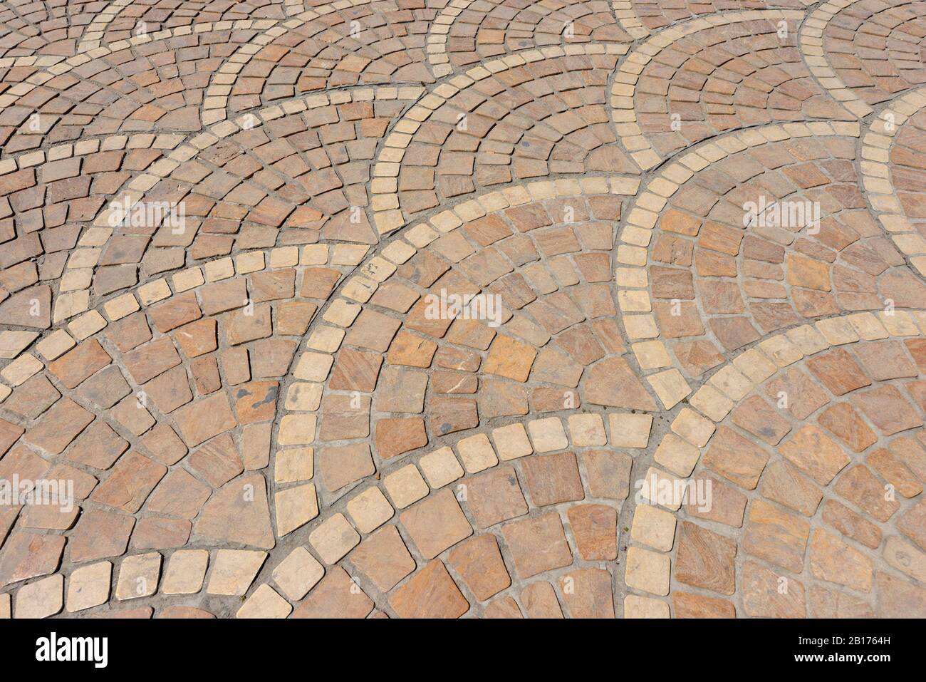 Shell-patterned paving by the Haihe river, Tianjin, China Stock Photo ...