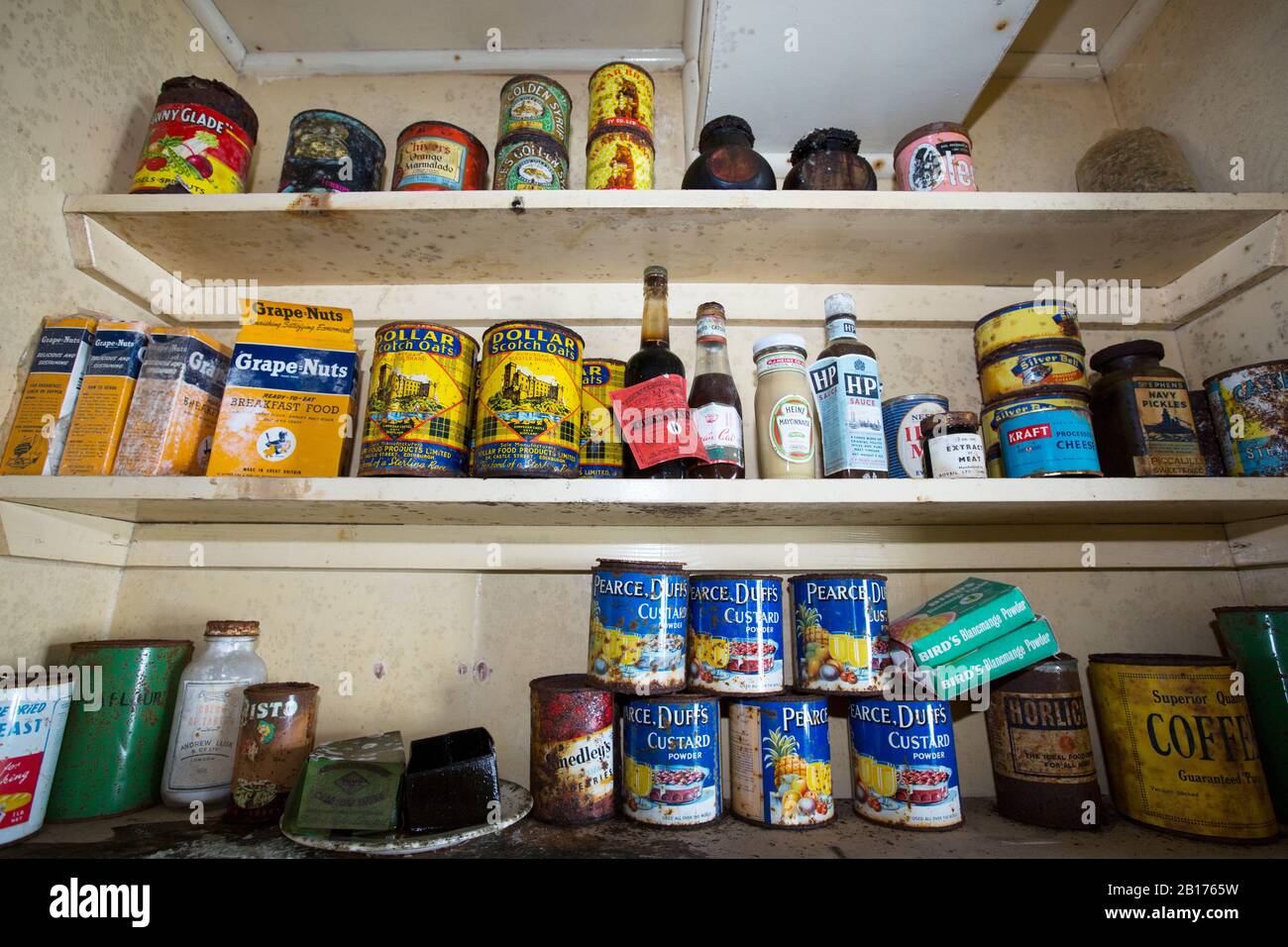 Old food in Station W, an old British scientific research station on ...