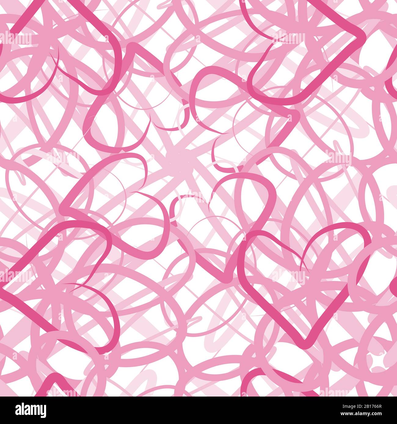 Seamless pattern - pink spider web of hearts, vector illustration ...
