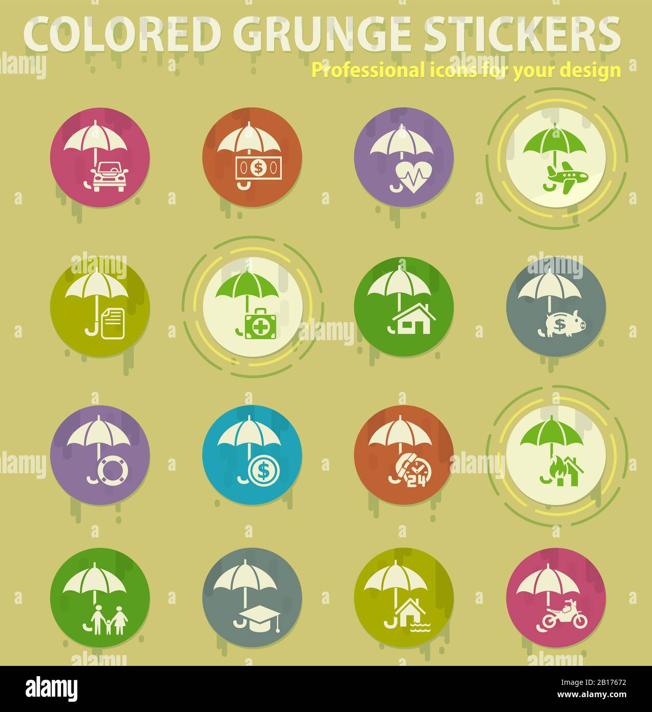 insurance icon set Stock Vector Image & Art - Alamy