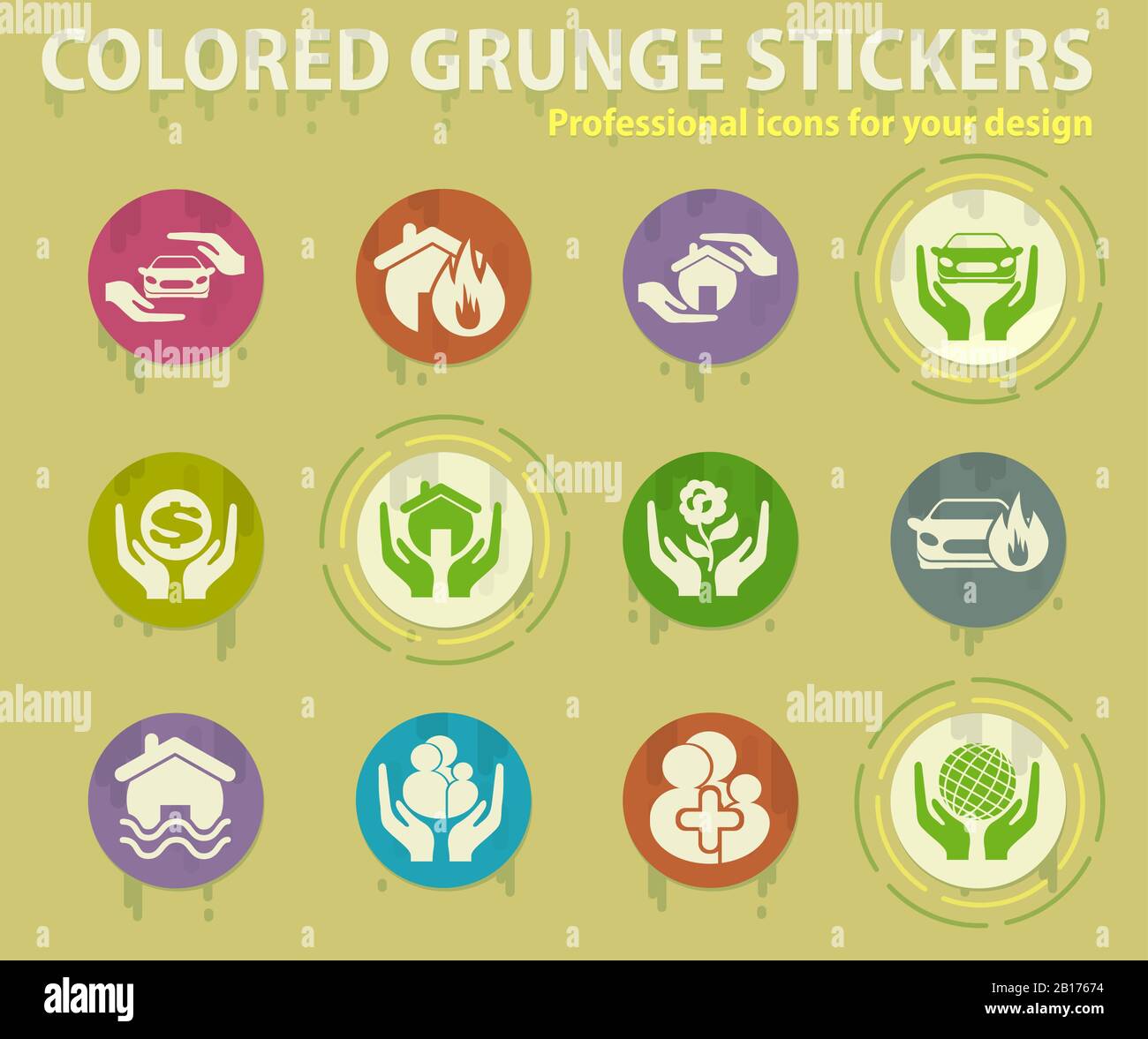 insurance icon set Stock Vector Image & Art - Alamy