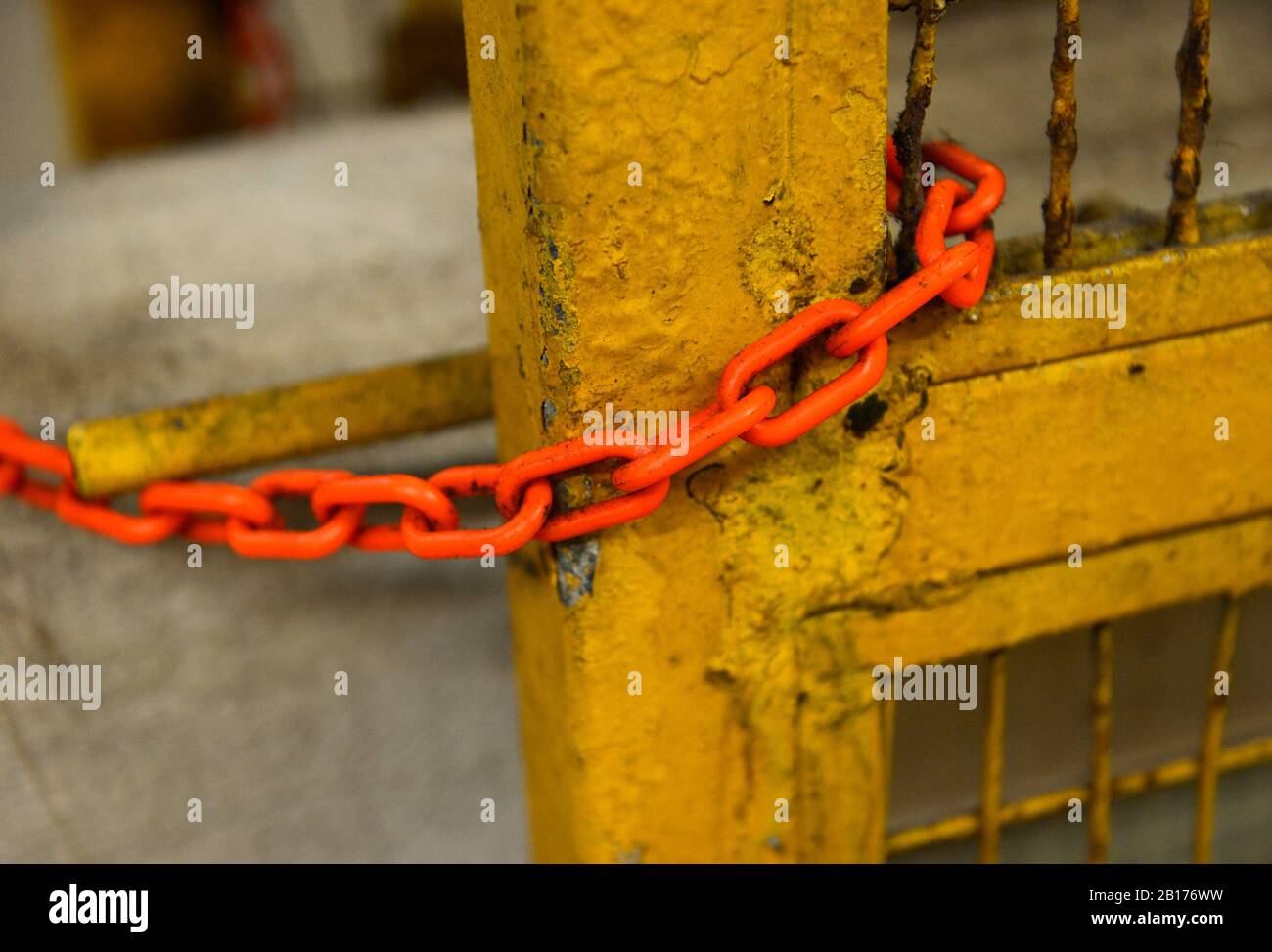 Gate and chain at North Point ferry terminal, Hong Kong, China Stock ...