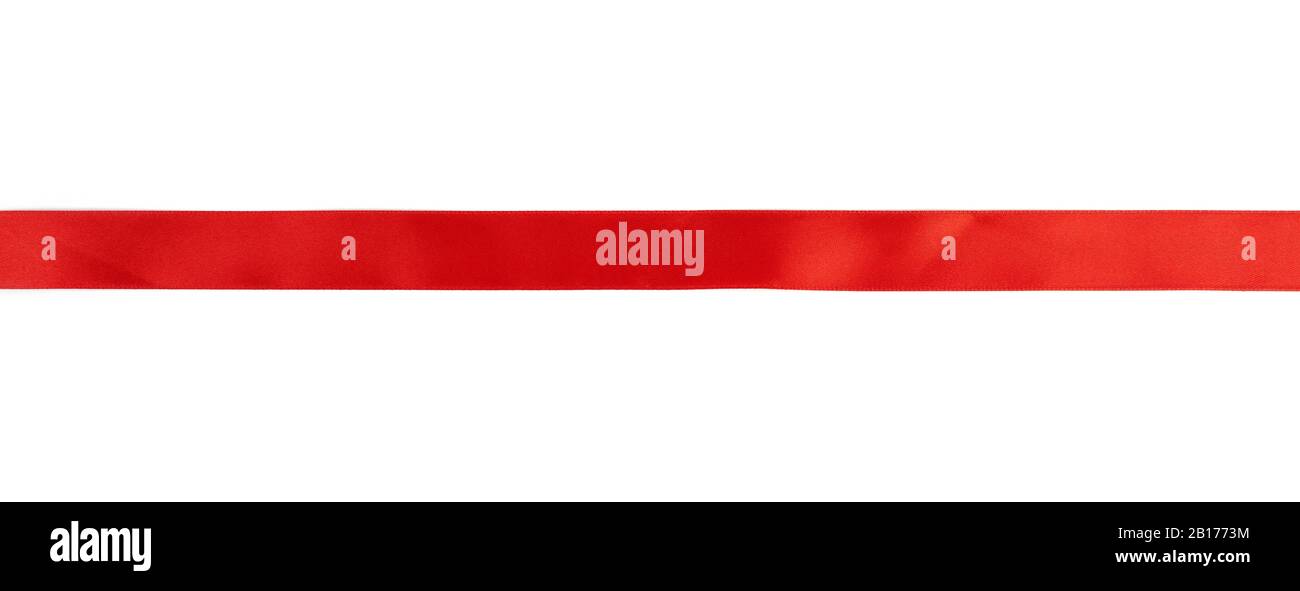 red silk ribbon isolated on white background, design element for gift ...
