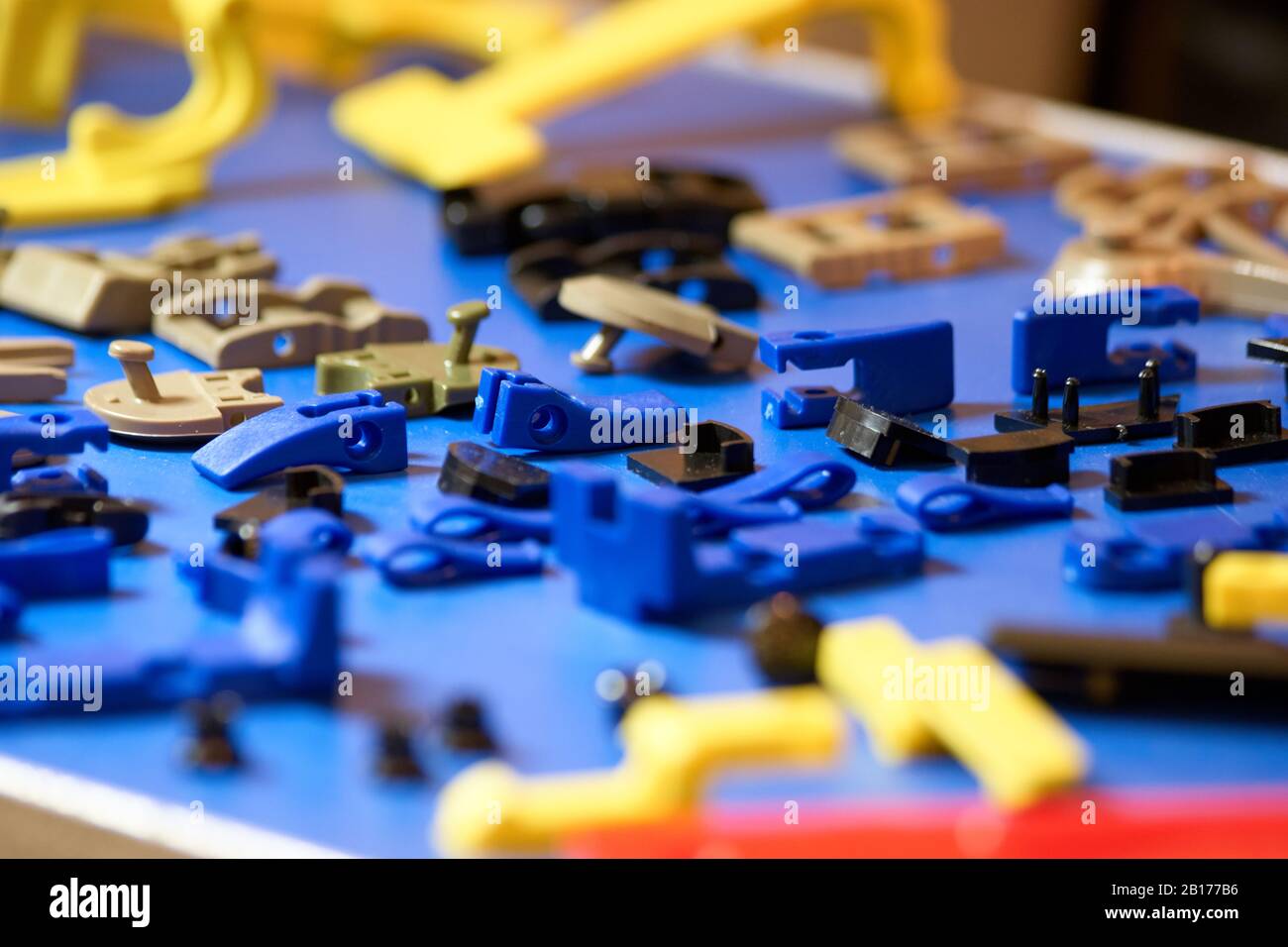 Small details of blue plastic Stock Photo - Alamy