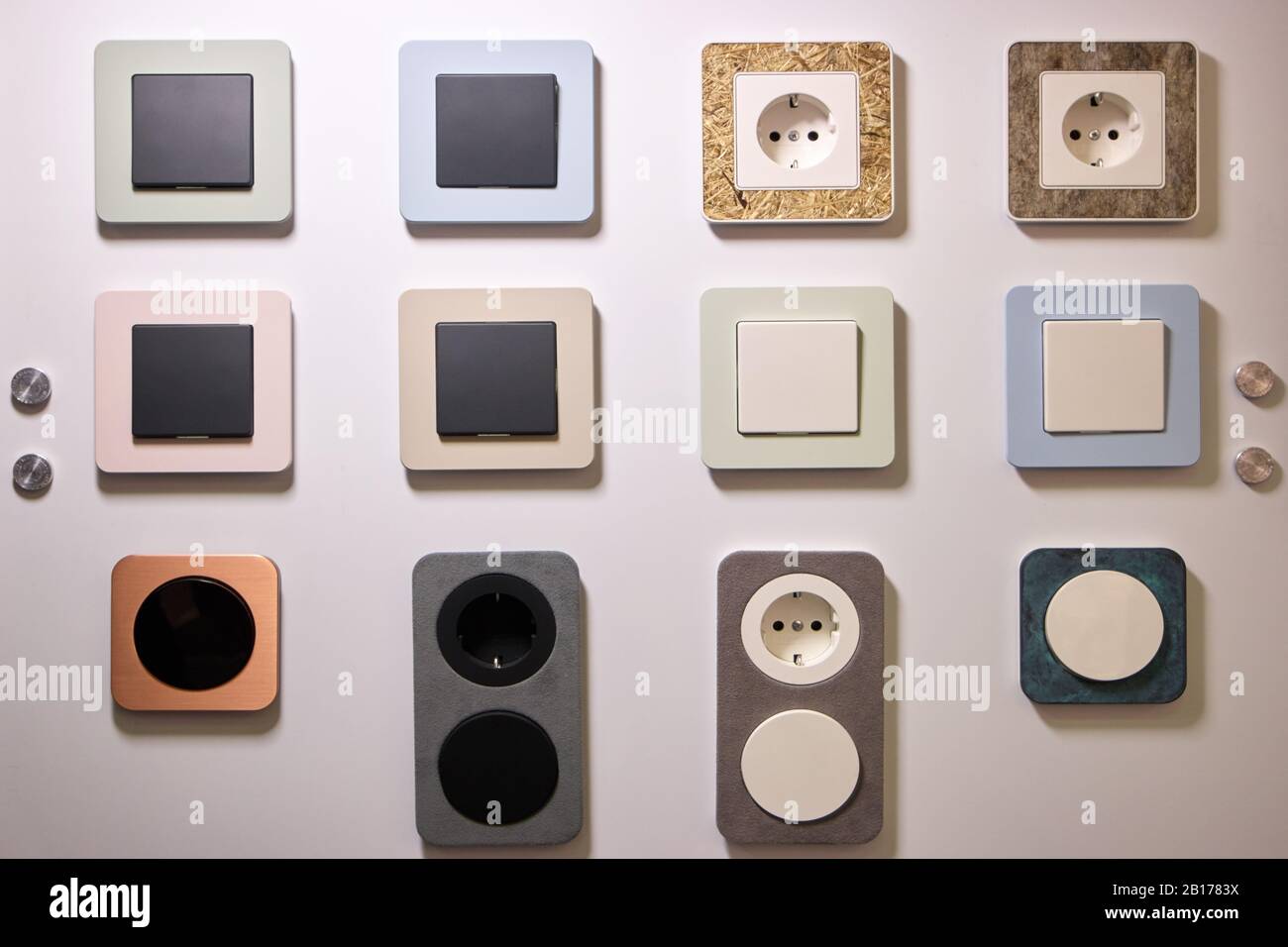 Various switchers and sockets texture Stock Photo - Alamy