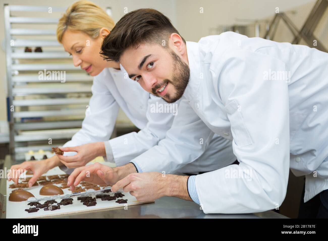 making chocolate in the chocolate factory Stock Photo - Alamy